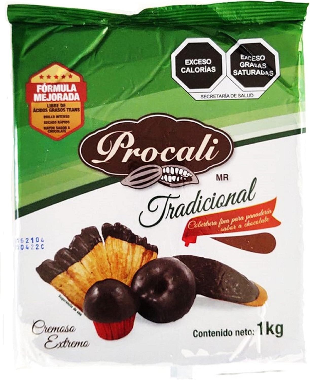 Procali tradicional, cobertura para panadería sabor a CHOCOLATE, 1 Kg ...