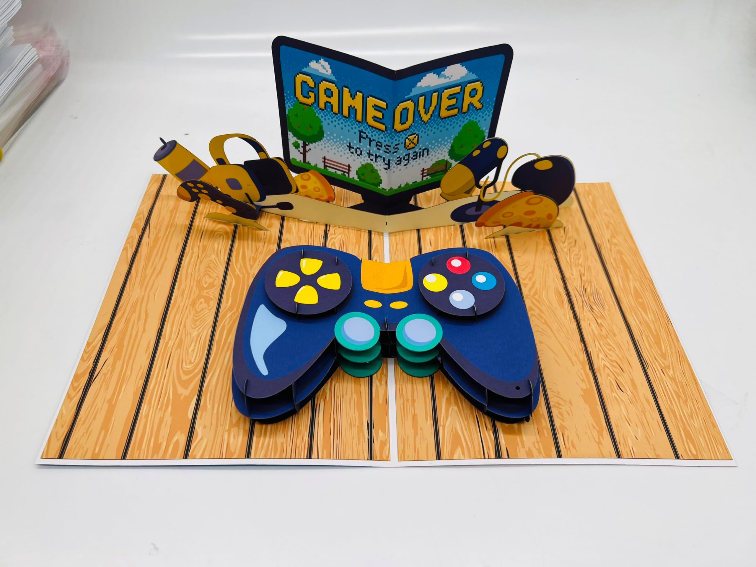 Amazon.com : Rykamia Gaming Pop Up Card, Formal Geek Birthday Card For ...