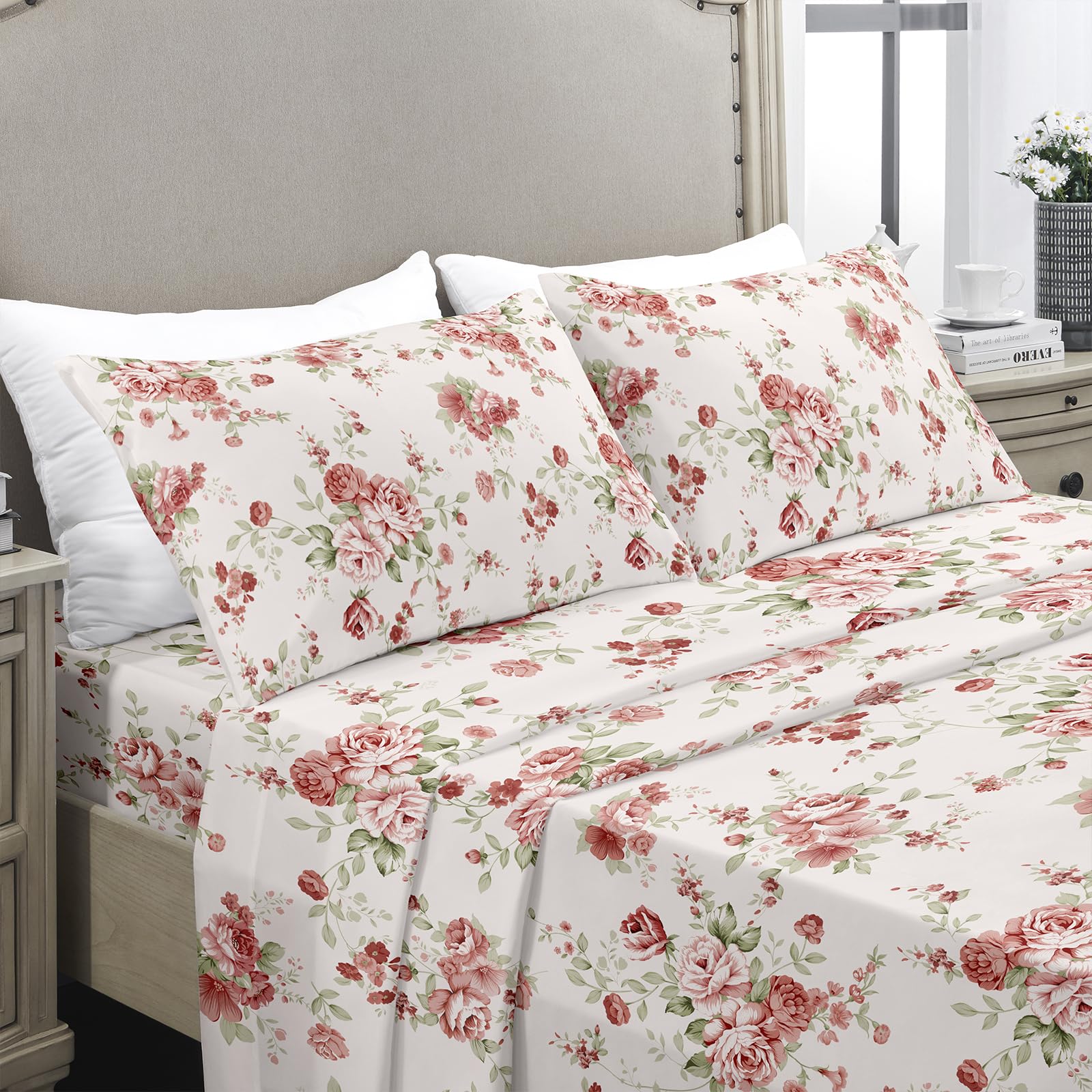 Amazon.com: YIYEA Queen Sheet Set, Luxury 1800TC Hotel Quality Double ...