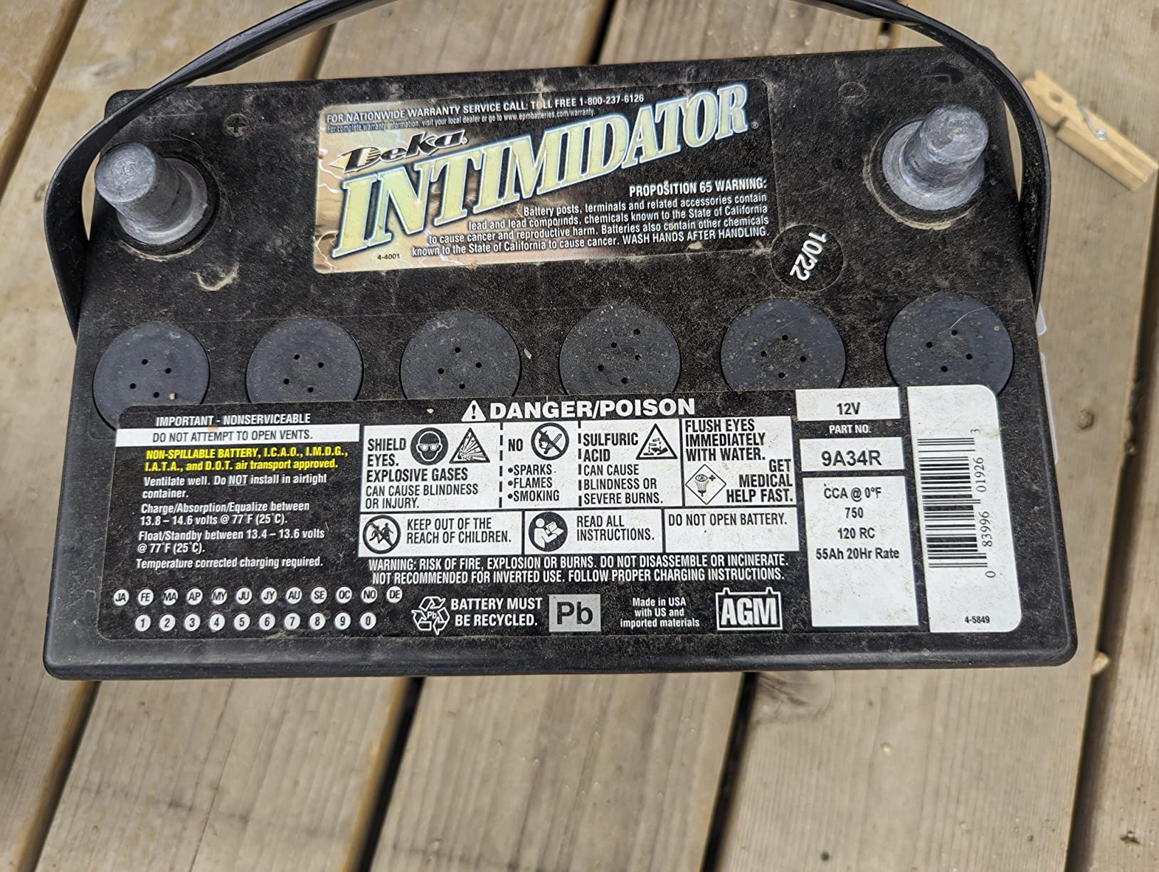 $44/mo - Finance Deka 9A34R AGM Intimidator Battery | Buy Now, Pay Later