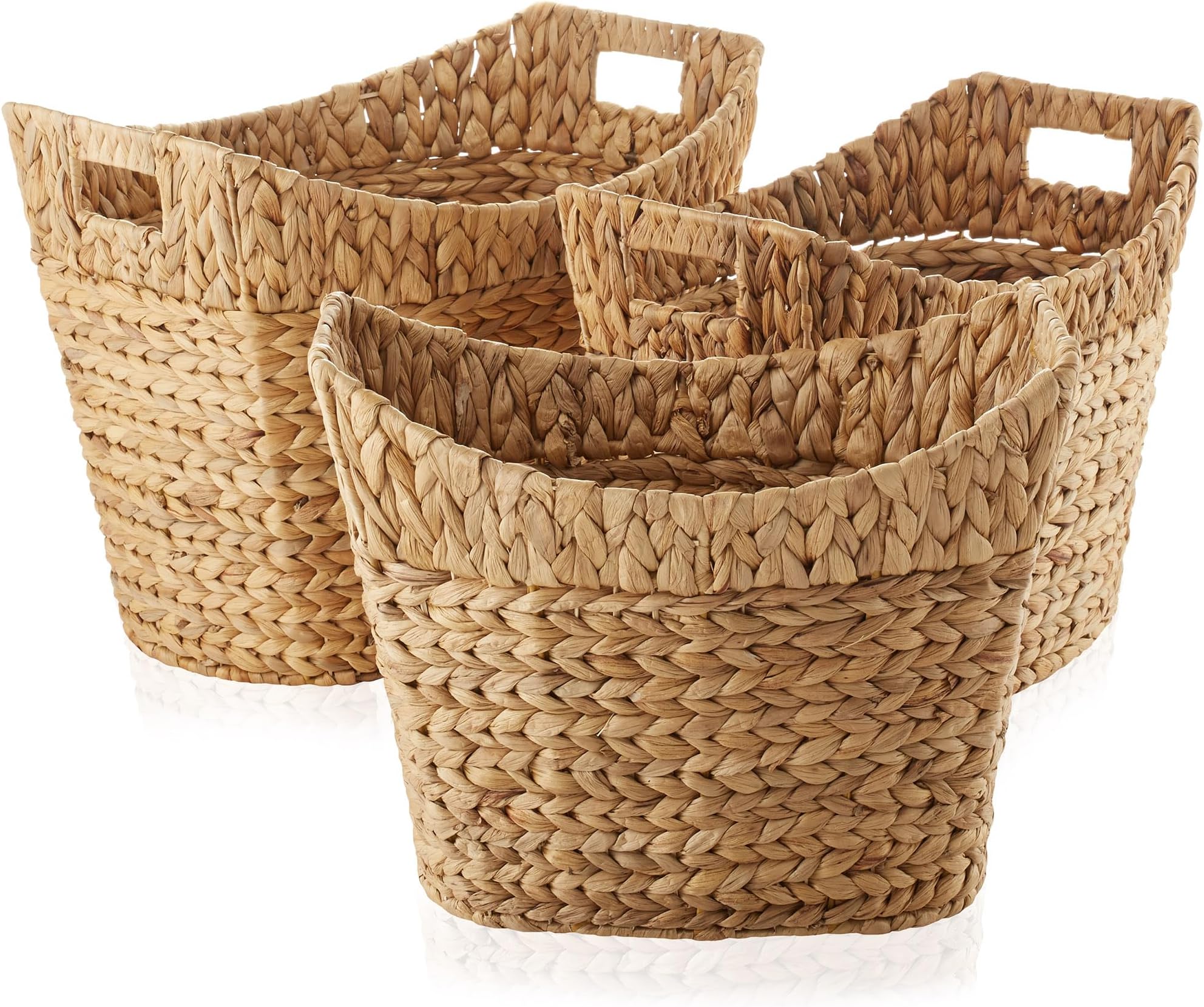 Amazon.com: mDesign Large Round Woven Braided Seagrass Rope Home ...