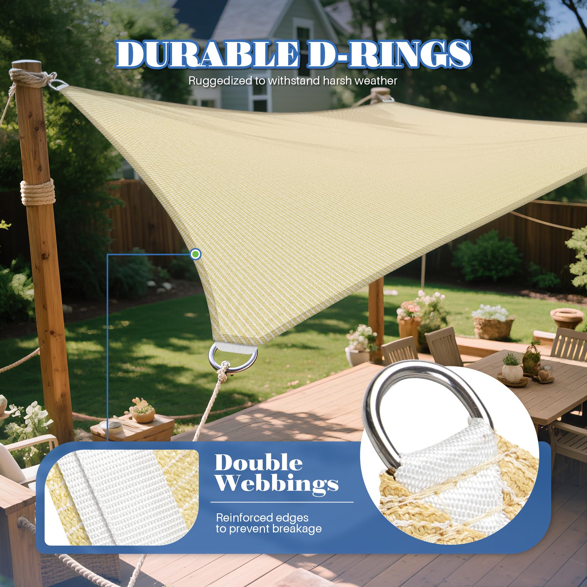 Snapklik.com : ECOOPTS 14x14 HDPE Sun Shade Sail Rectangle Canopy ...