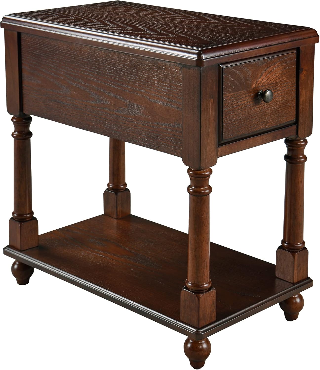 Amazon.com: Solid Wood Narrow End Table with Drawer, Sofa Side Table ...