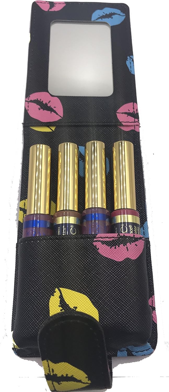 Amazon.com: Black Multi Color Lips MIRROR LIPSENSE POUCH Lip Cosmetic ...