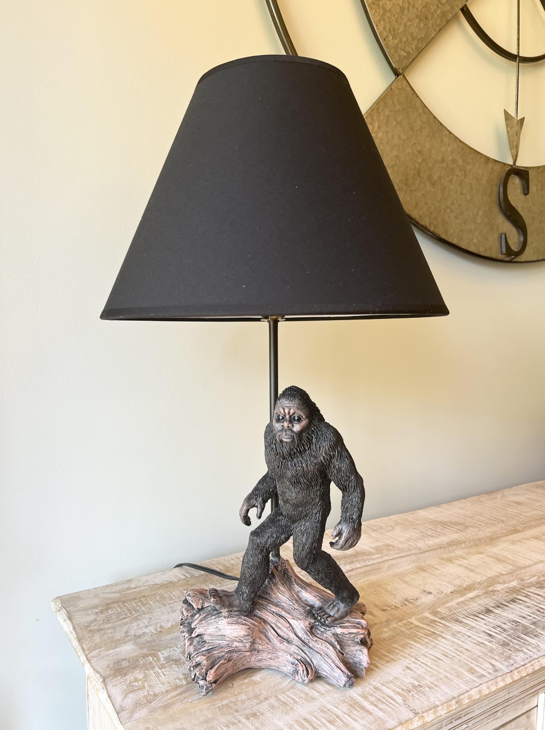 23" Bigfoot Table Lamp with Shade - Rustic Whimsical Sasquatch Cabin ...