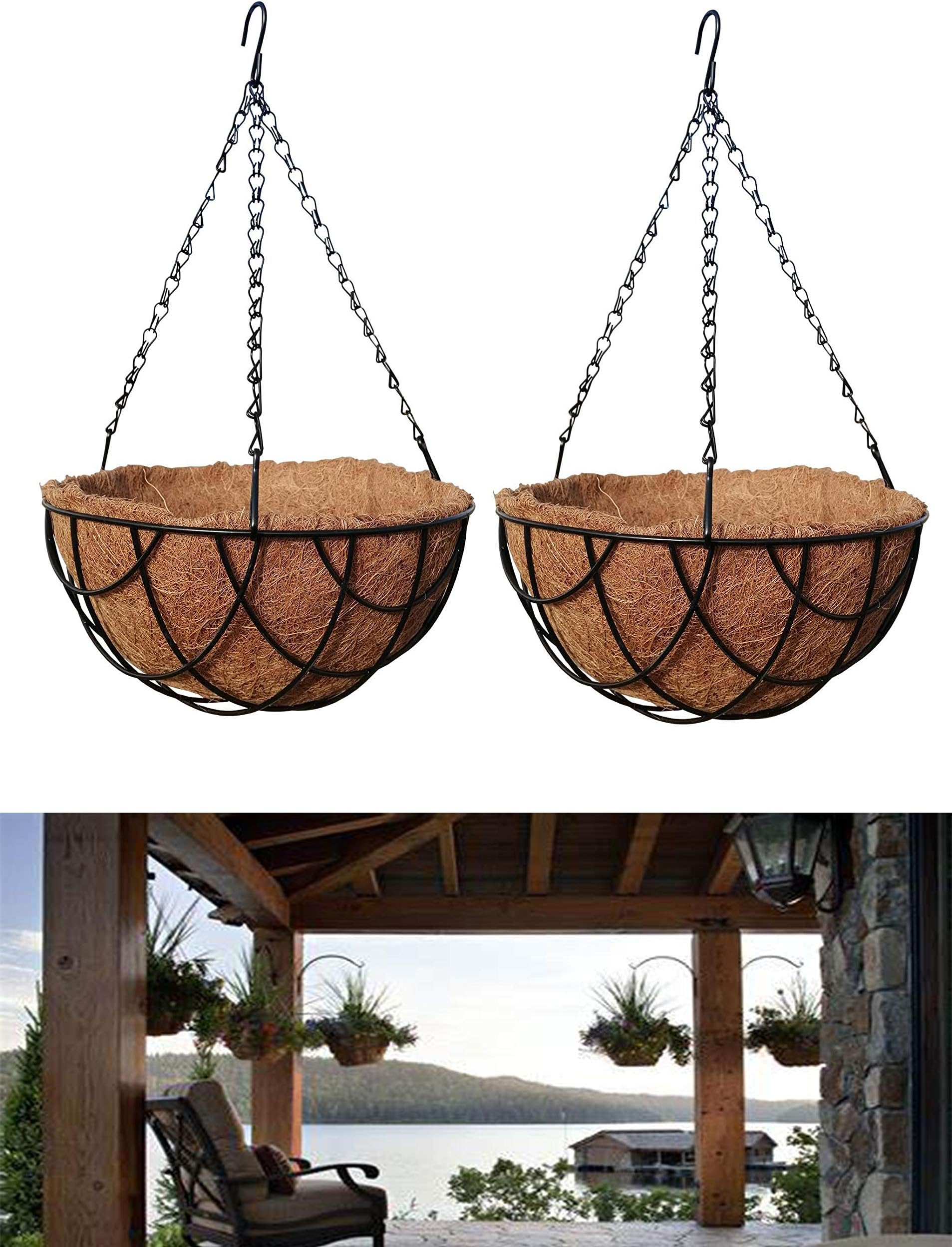 Amazon.com: 16" (Inside Diameter) Sphagnum Moss Hanging Basket with ...