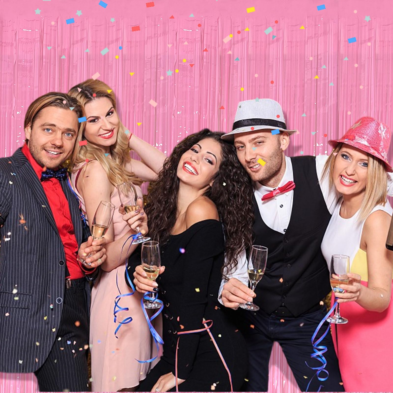 Snapklik.com : 10 Pack Pastel Pink Party Backdrop Decorations Tinsel ...