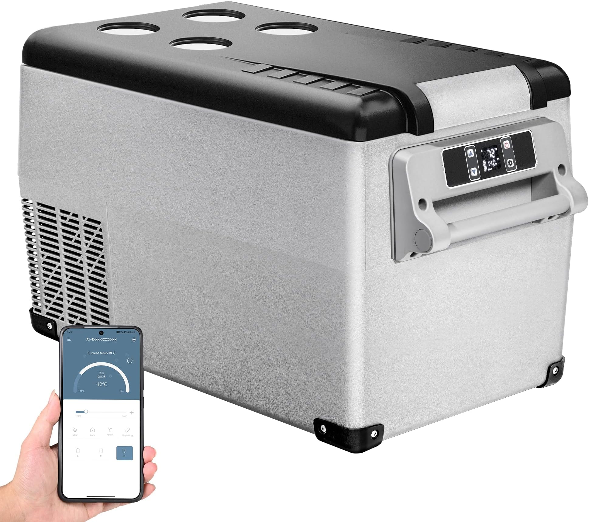 Amazon.com: Portable Mini Fridge, 50W Monocrystalline Solar Panel DC18V ...