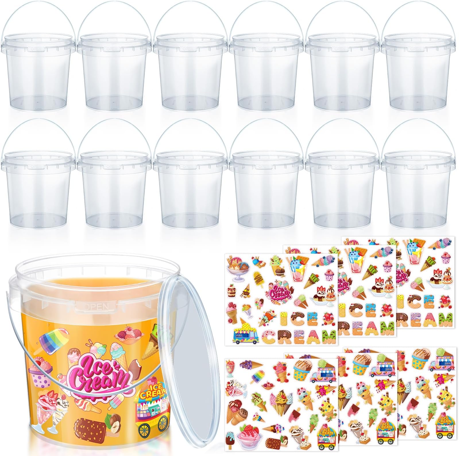 Amazon.com: Burbell 12 Pcs 1L Rum Buckets for Drinks with Lids and ...