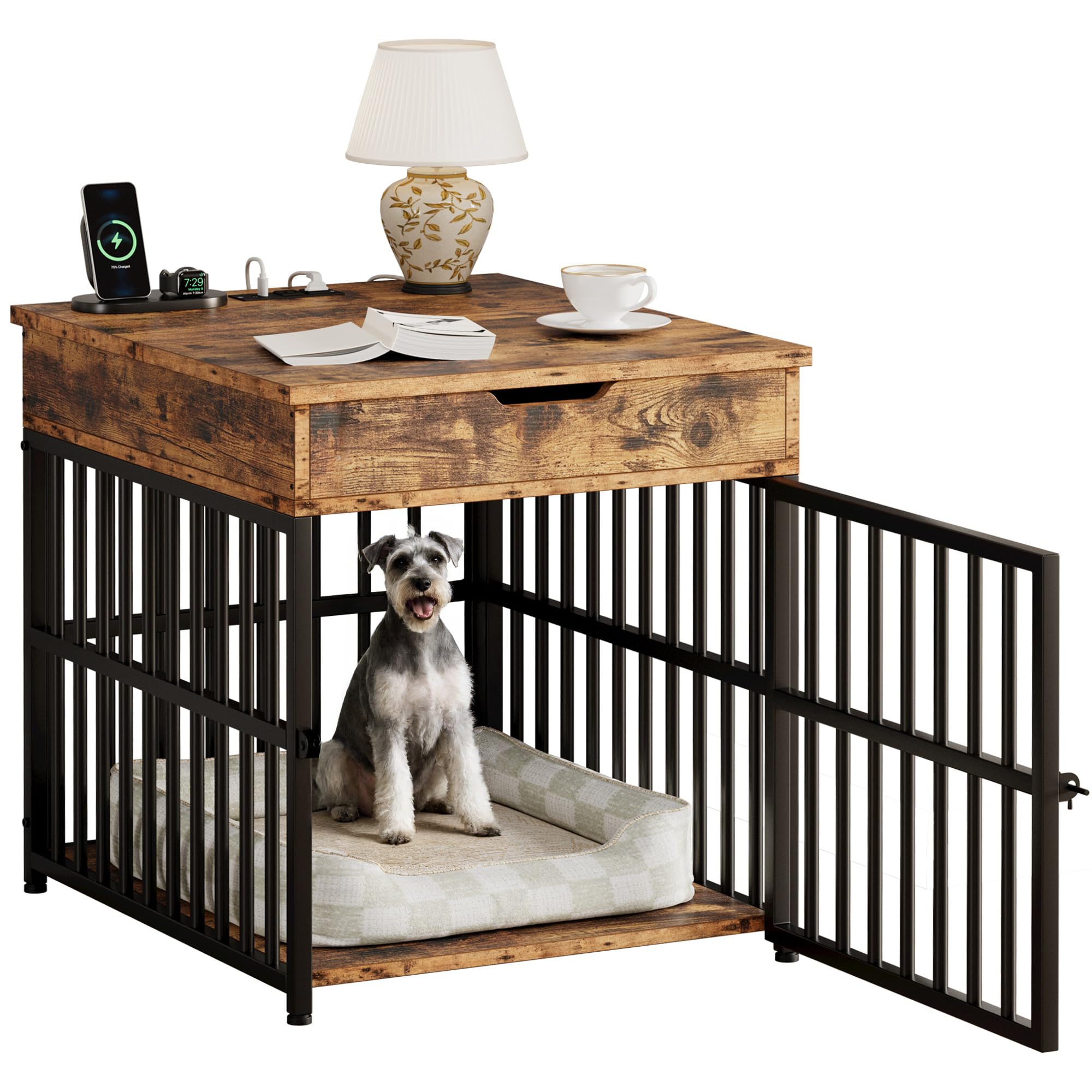 Snapklik.com : IRONCK Dog Crate Furniture For Small Dogs, Wooden Dog Kennel