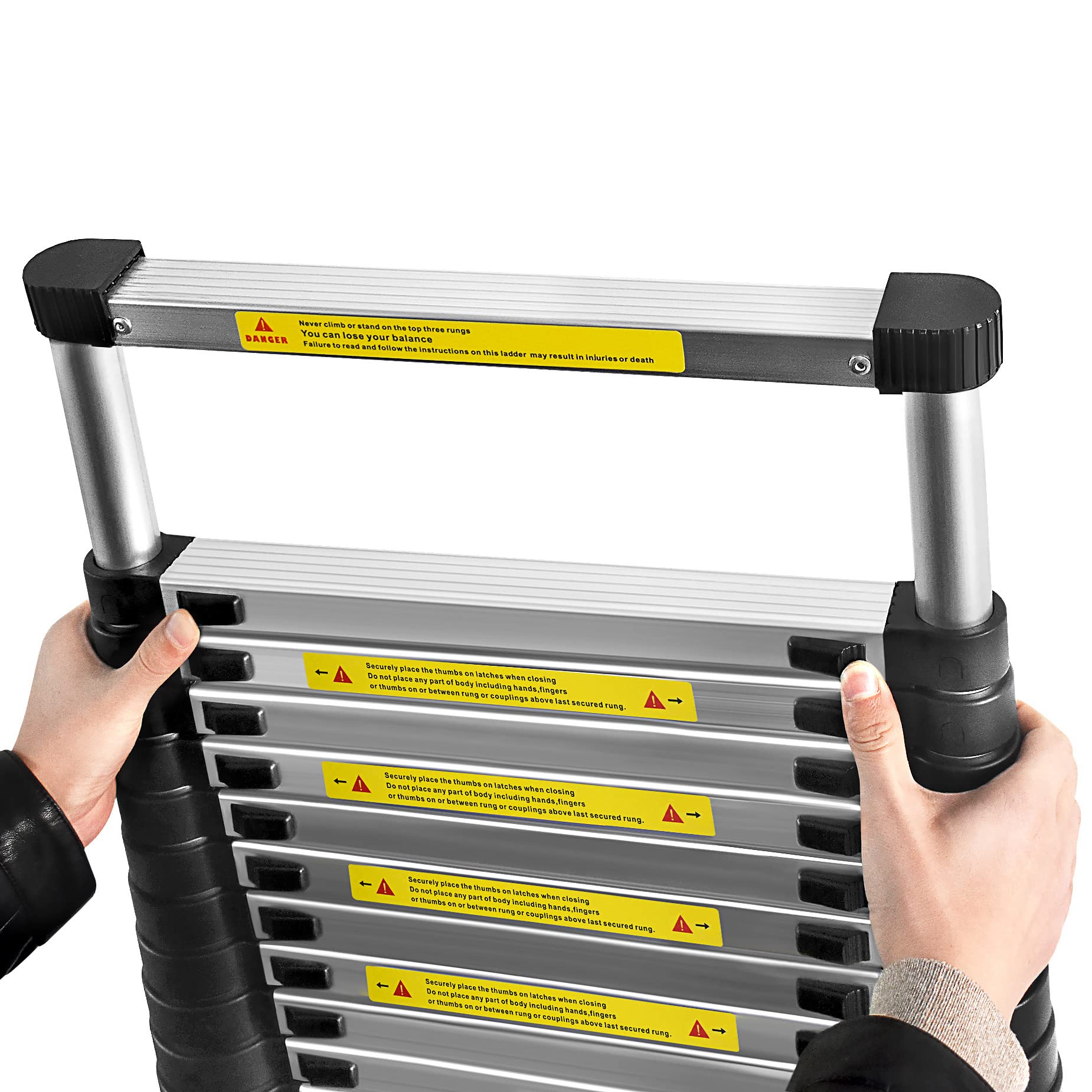 Snapklik.com : 10.5 FT Telescoping Ladder 330 Lbs Capacity Heavy Duty ...
