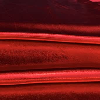 Amazon.com: FabricLA | Red Polyester Fabric | Metallic Foil Lame ...