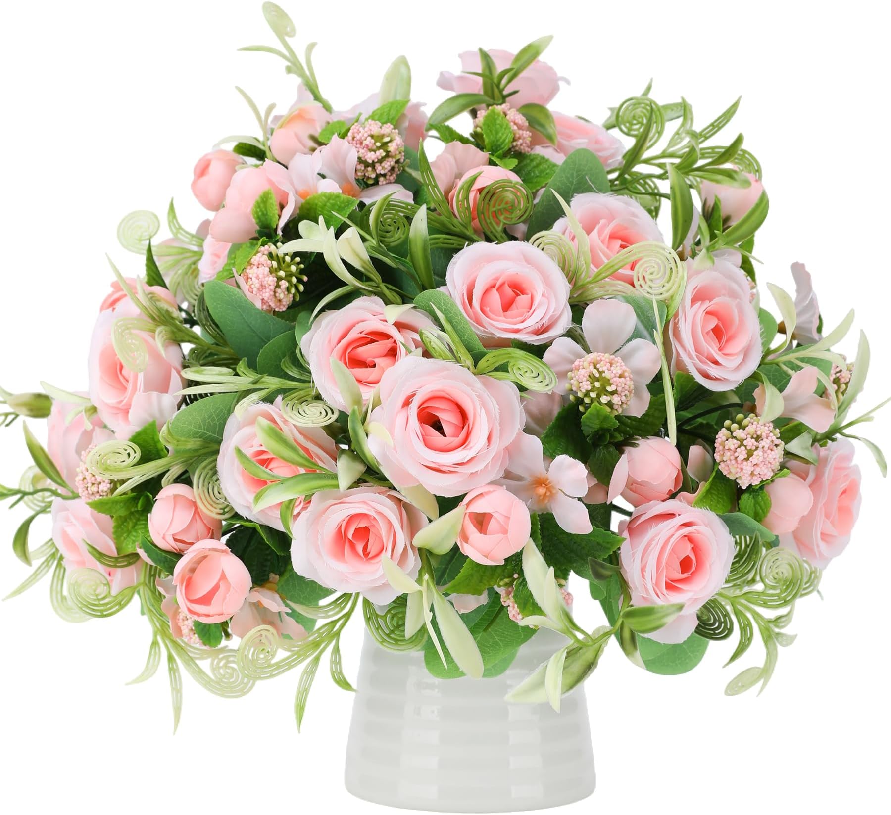 Amazon.com: INMING 7 Branch 21 Heads Artificial Flowers Mini Rose ...