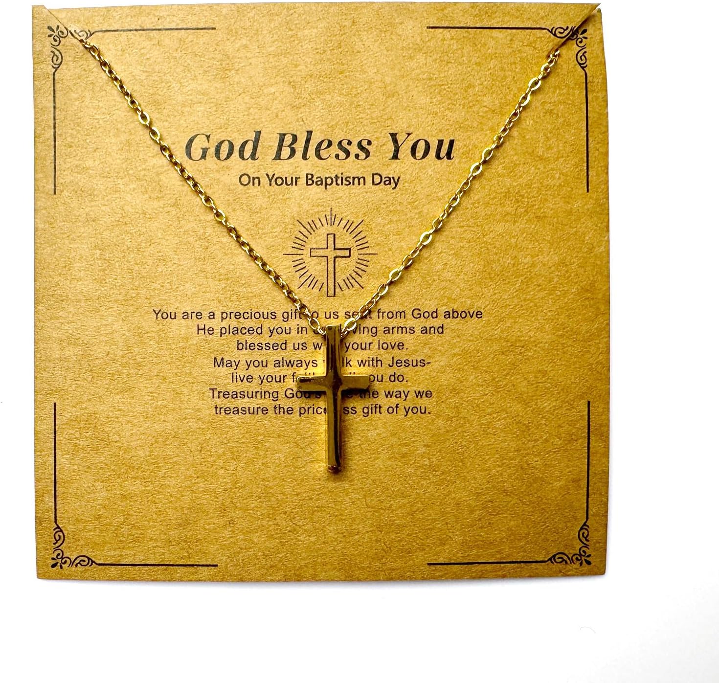 Amazon.com: Shouding Cross Necklace for Women, Dainty 18K Gold plated ...