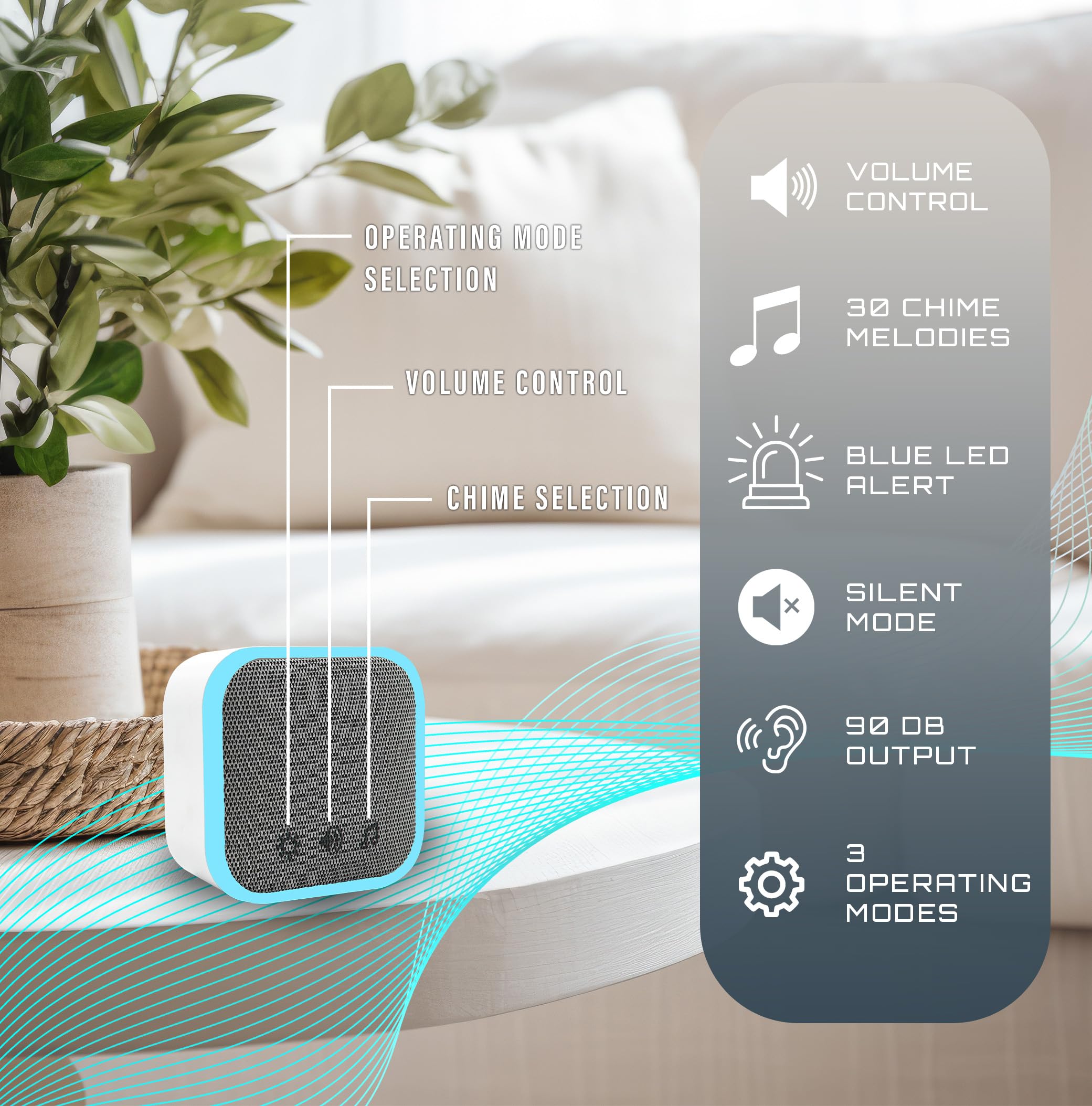 Ring Door Bell Chime Fosmon WaveLink Wireless Door Chime With 500 Feet ...