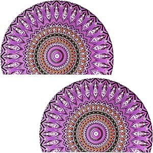 Amazon.com: Boho Purple Half Round Bath Rug Mat (2 PCS),Diatomaceous ...