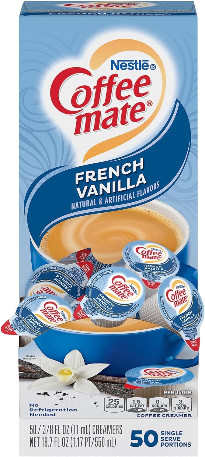 French Vanilla Creamer, .375 oz., 50 Creamers/Box, Sold as 1 Box ...