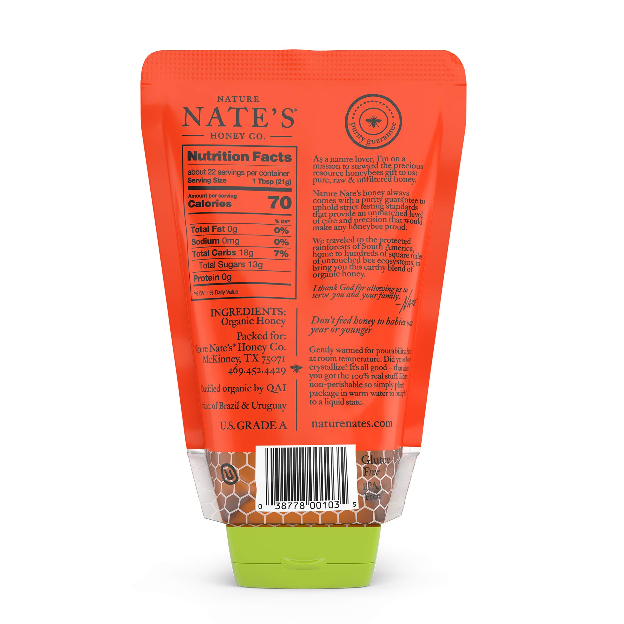 Buy Nature Nate's 100% Pure USDA Organic Raw & Unfiltered Honey, Two 16 ...