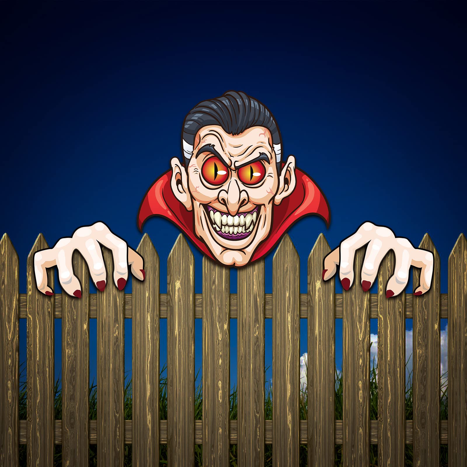 Amazon.com : 3 Pieces Halloween Fence Peeker Decoration Scary Peeper ...
