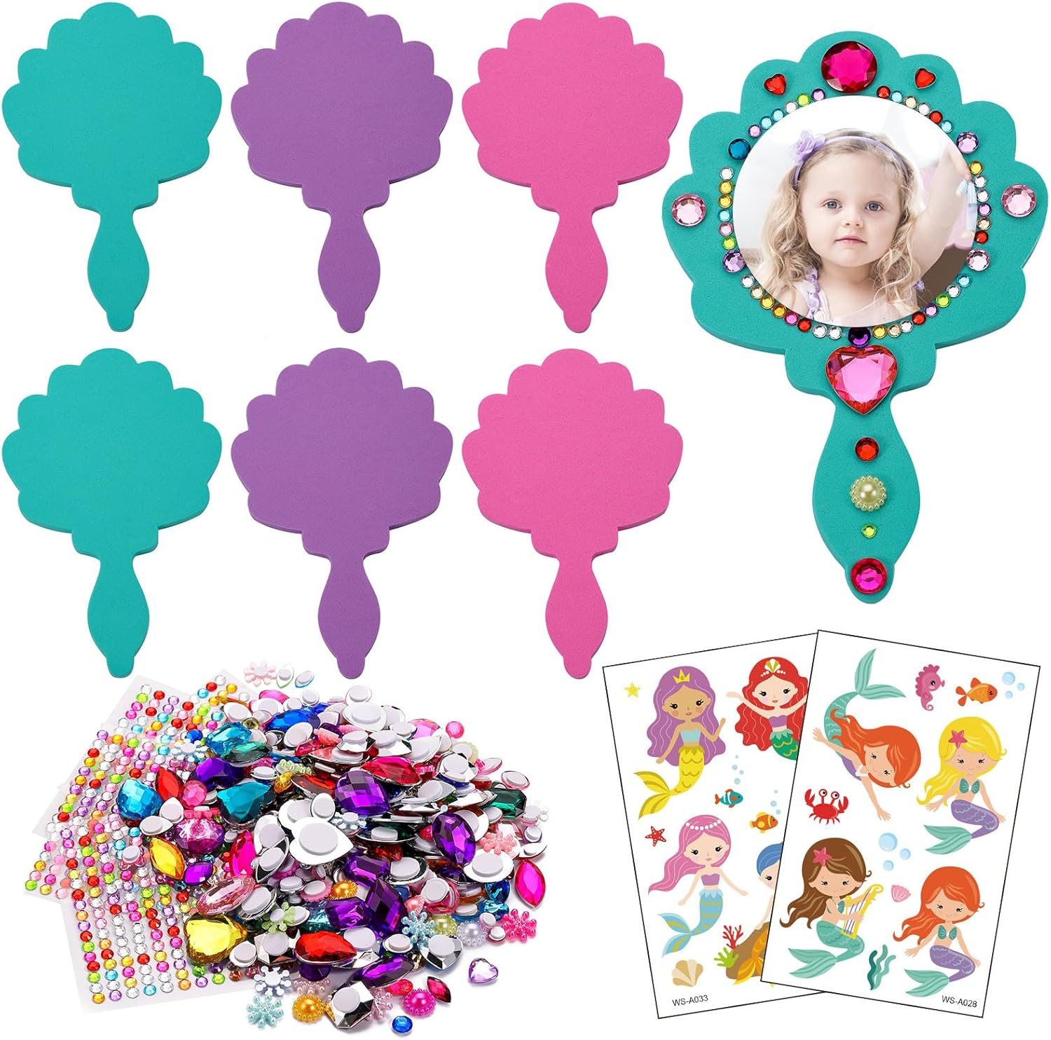 Amazon.com: RICHNESS Ocean Foam Mirrors Decorate Your Own Mermaid ...