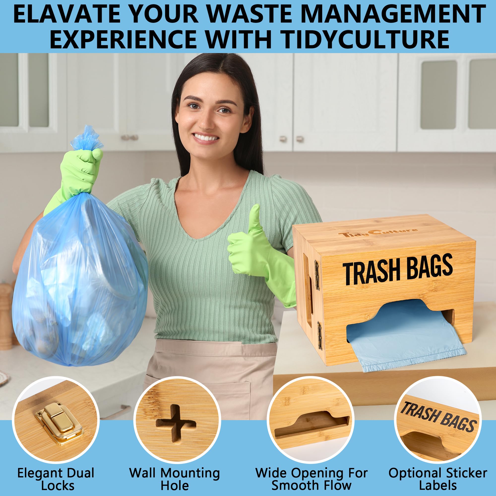 Under Sink Storage Extra Large Trash Bag Dispenser Roll Holder,Garbage ...