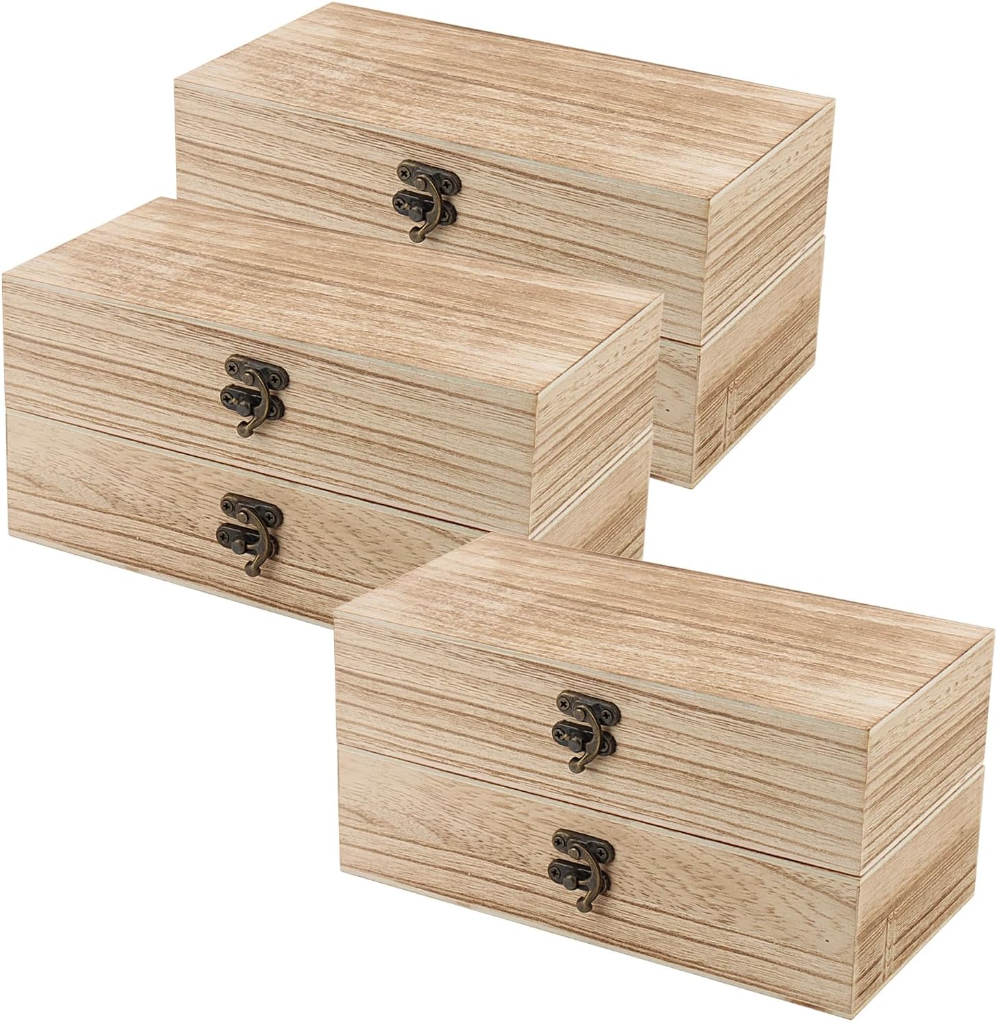Amazon.com: SENJEOK 6 PCS 8 x 4 x 2 Inch Unfinished Wood Boxes, Small ...