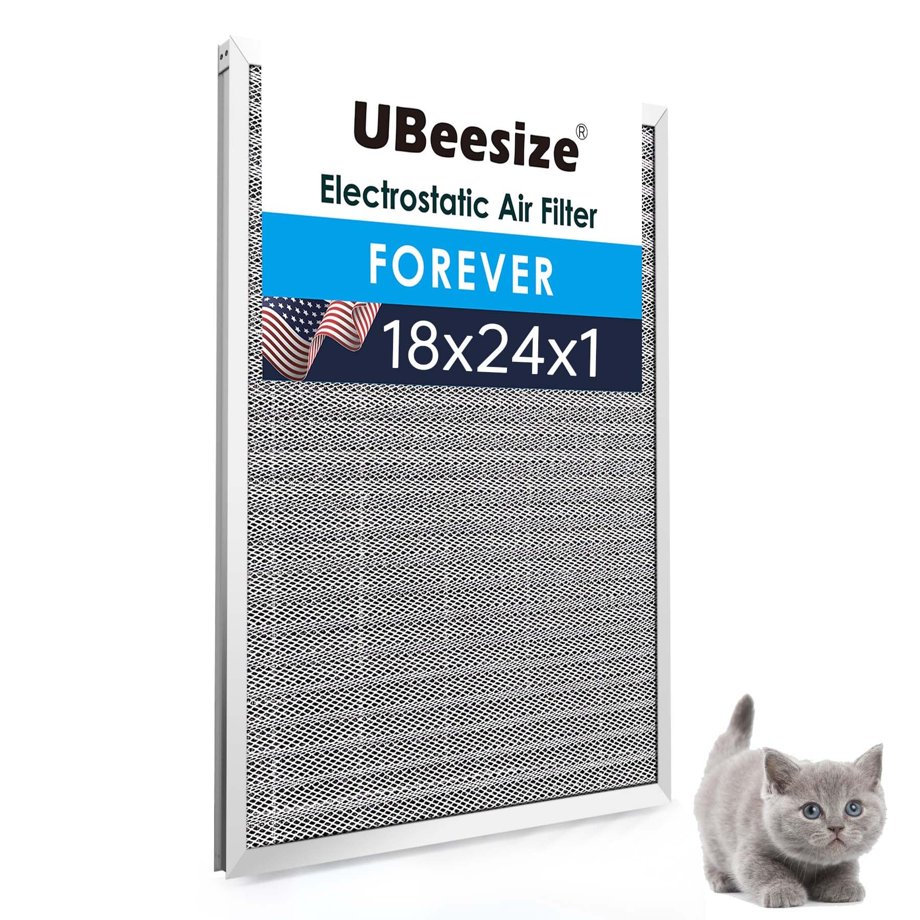 Amazon.com: UBeesize 18x24x1 Reusable Electrostatic Air Filter HVAC AC ...