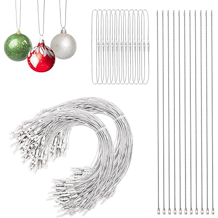 Amazon.com: RIFNY 200 PCS Christmas Ornament Hangers Hooks Snap Locking ...