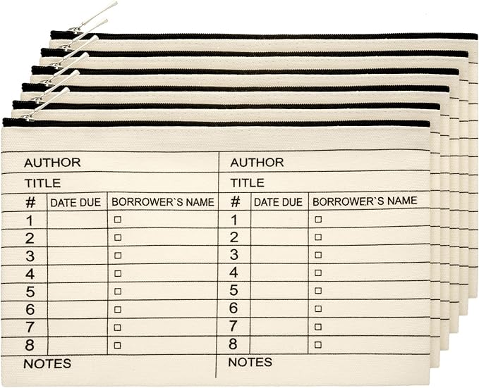 Amazon.com: 6 Pieces Book Lover Gifts Library Card Pouch library gifts ...