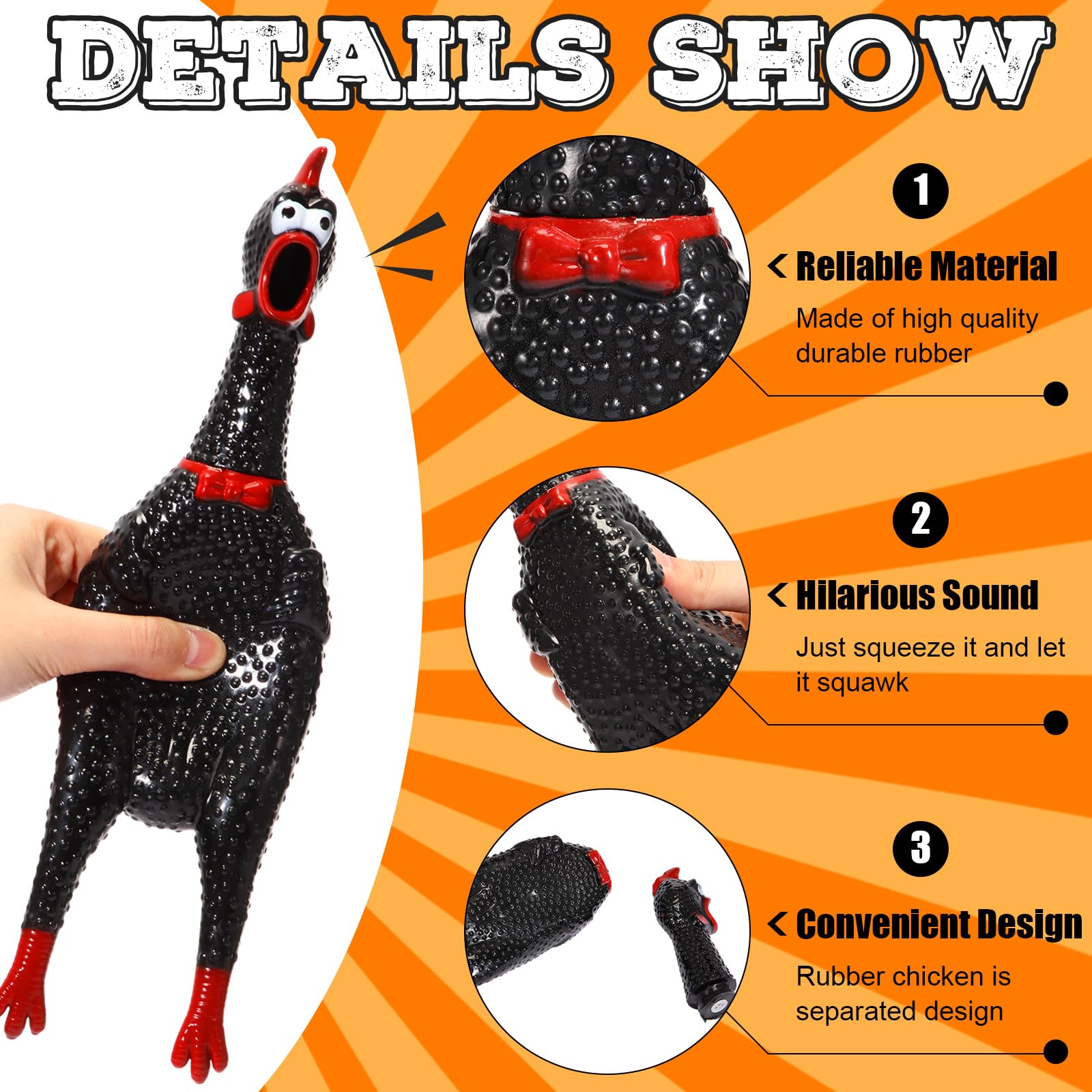 Screaming Chicken Toys Bulk Squeaky Rubber Chicken Large Squeaking ...