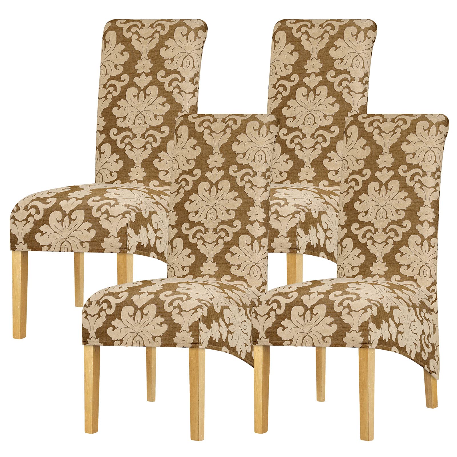 Leorate High Back Chair Covers Set of 4, Stretch Jacquard Chair ...