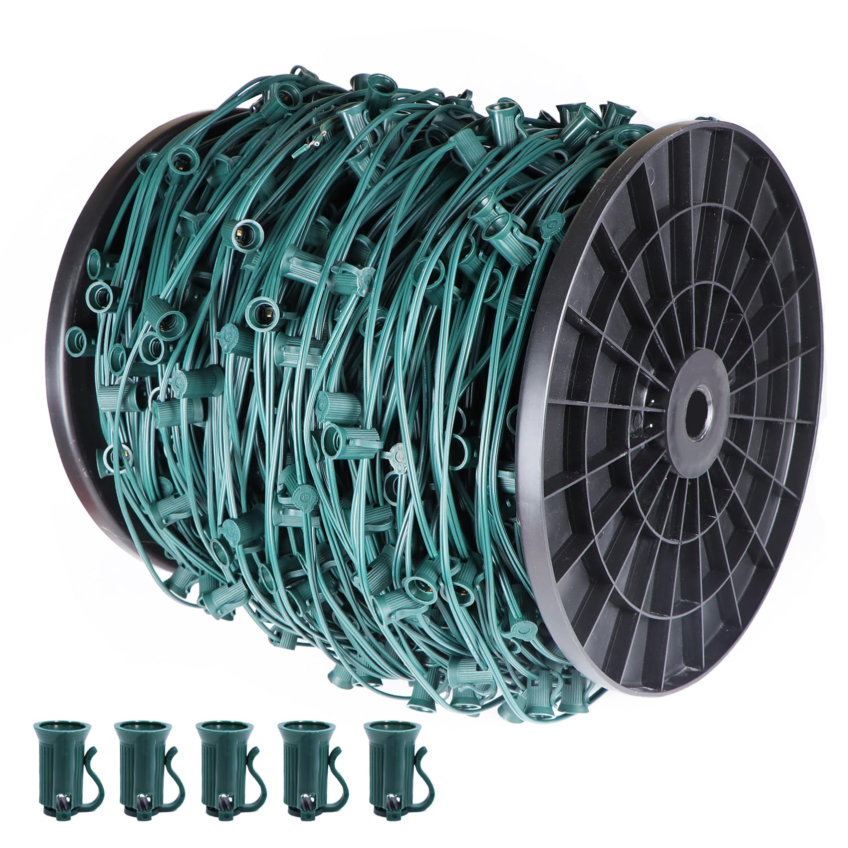 Encoidoz 1000FT C7 Light String Christmas Stringer, E12 Christmas Light ...