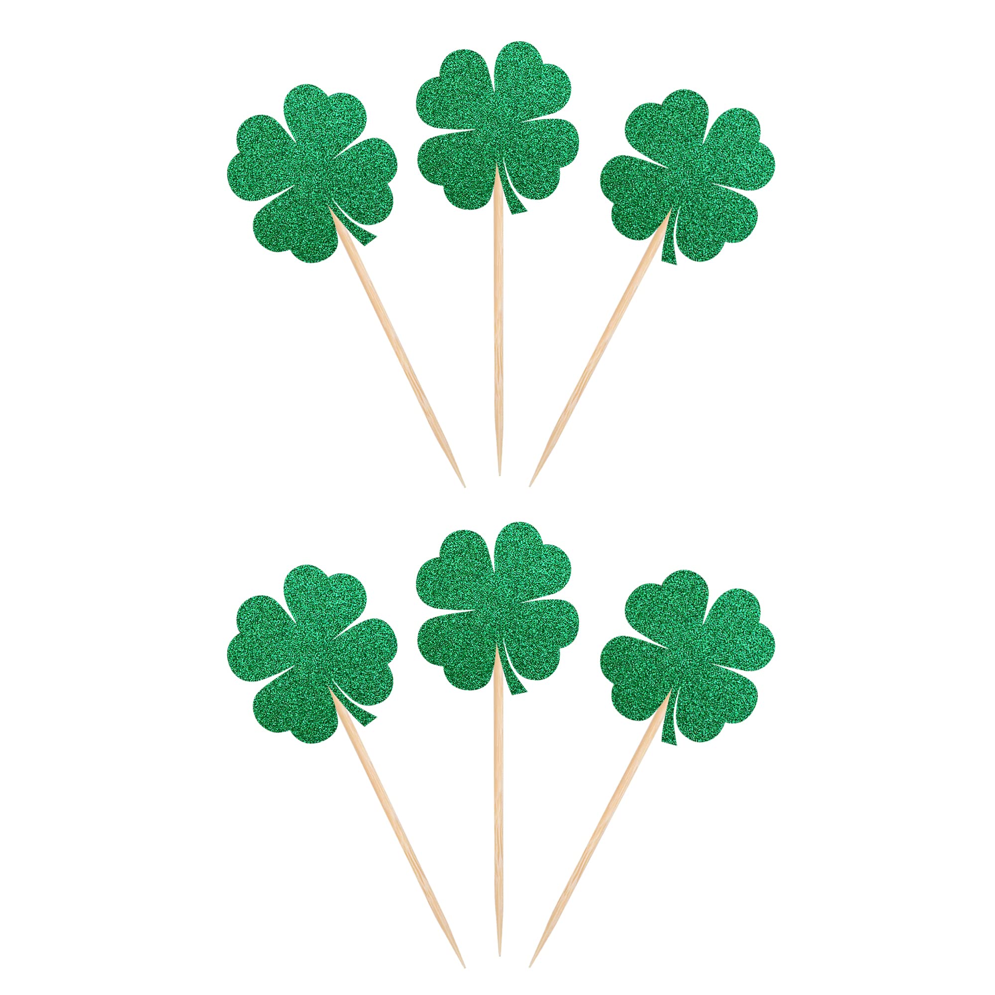 Snapklik.com : 24 PCS Lucky Four Leaf Clover Cupcake Toppers Green ...