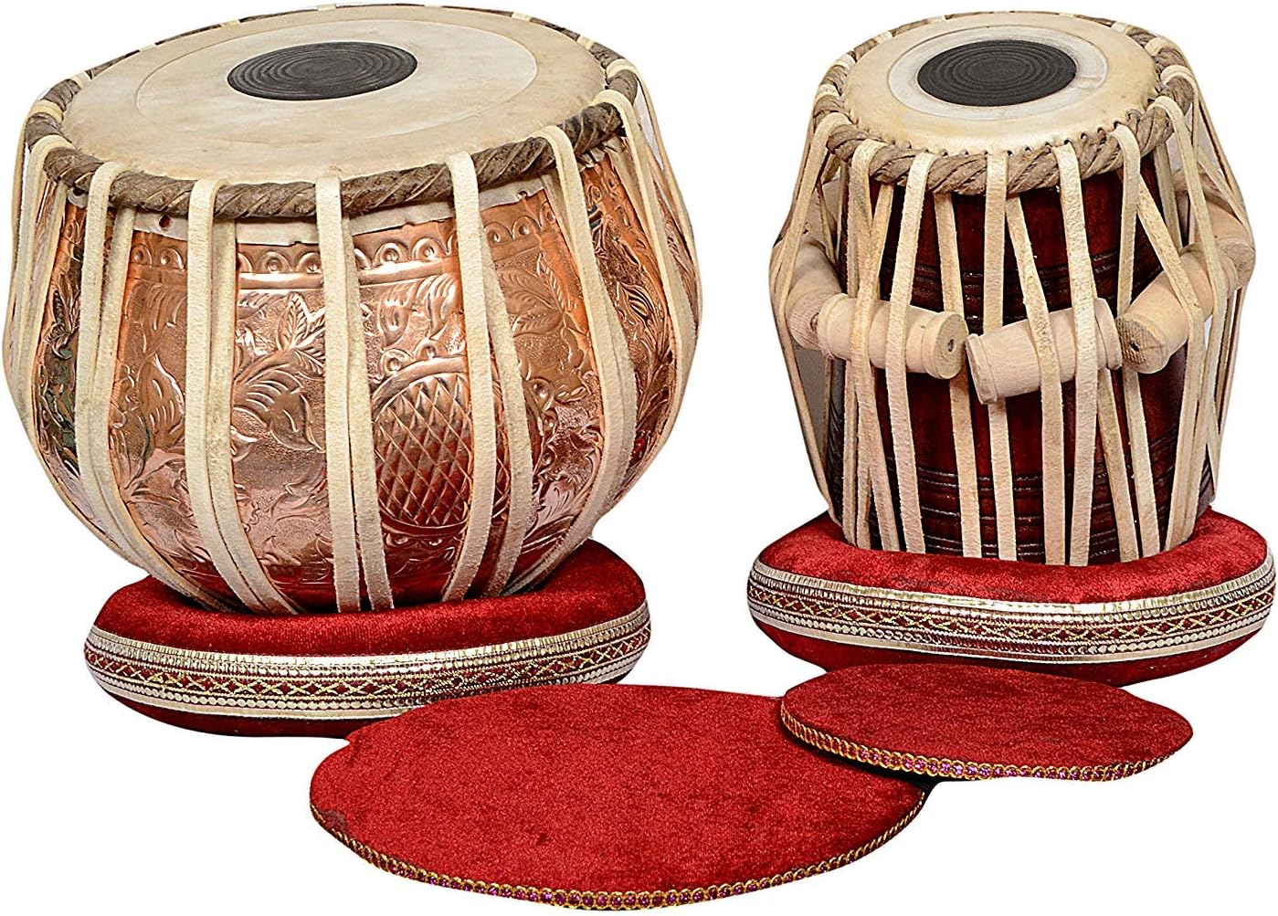 Modfash Designer Copper Tabla Set with Bayan and Sheesham Wood Dayan, A ...