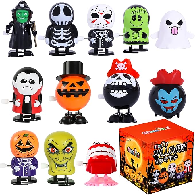 Amazon.com: Max Fun 12Pcs Halloween Wind Up Toys Assortment Halloween ...