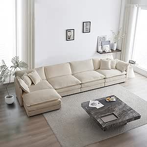Amazon.com: Modular Sectional Sofa with Movable Ottoman, Free ...