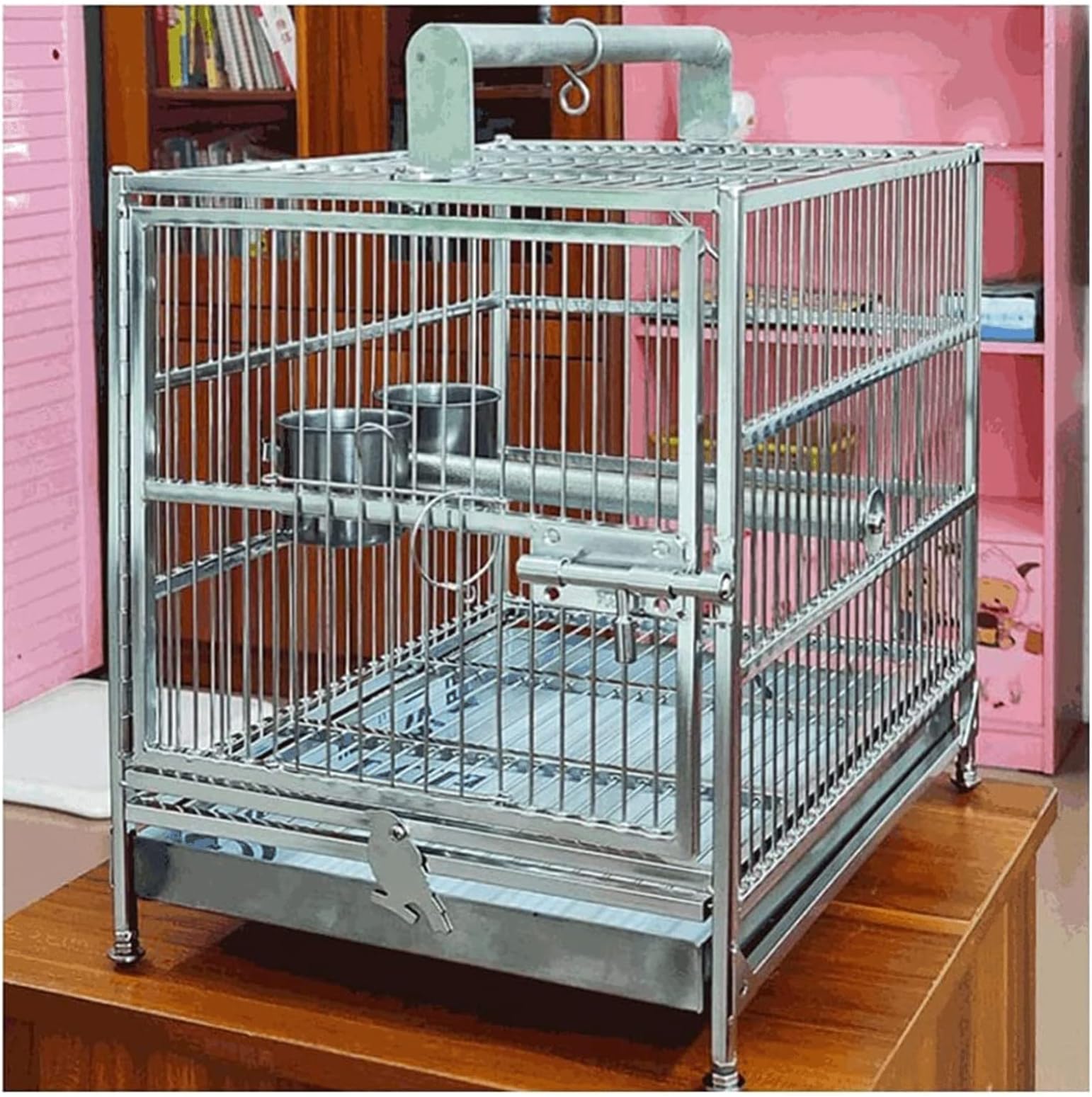 Amazon.com: ZUMAHA Spacious 304 Stainless Stee Bird Cage, Portable ...