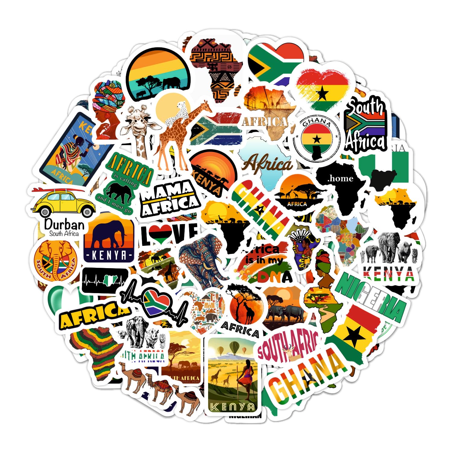 Amazon.com: Africa Stickers for Water Bottle and Laptop - African Party ...