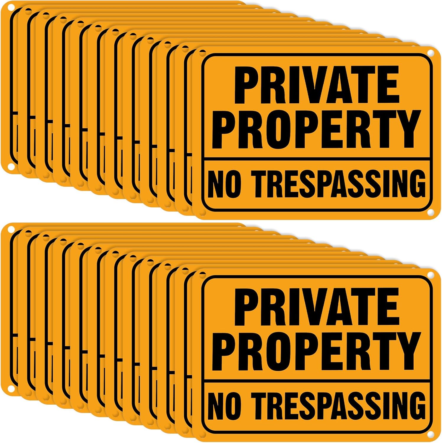 Amazon.com : Yaocom 24 Pcs No Trespassing Signs Private Property Metal ...
