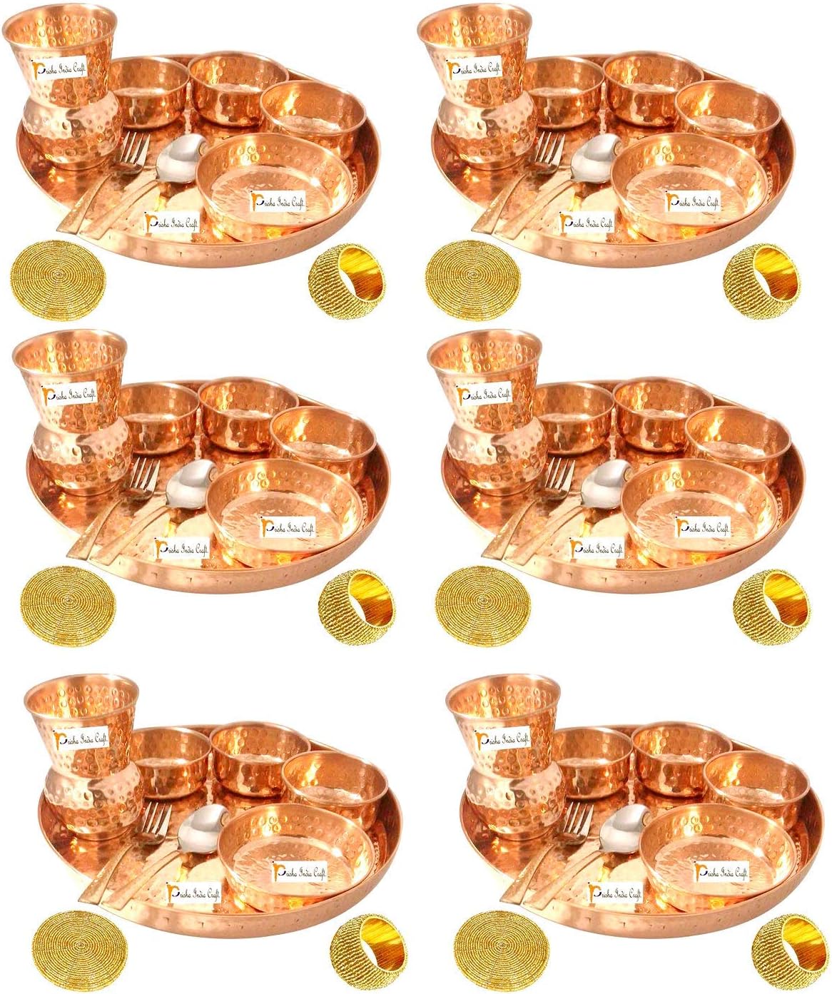 Amazon.com | Prisha India Craft Dinnerware Stainless Steel Copper ...