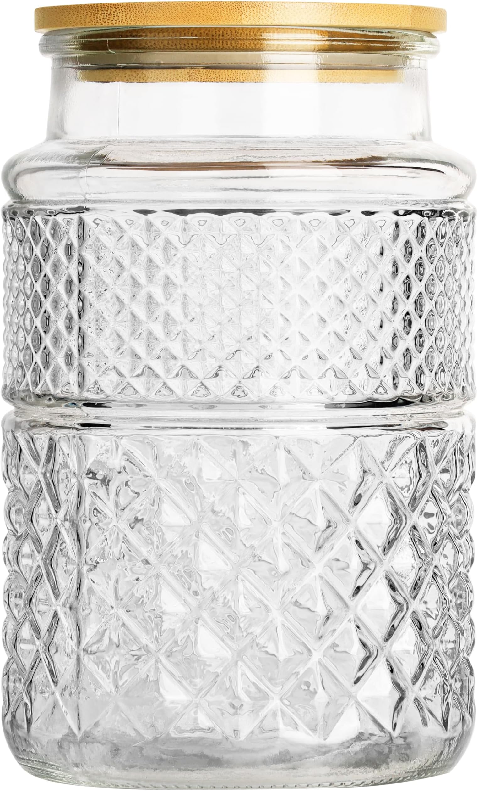 Winter Shore Grand Bocal en Verre avec Couvercle en Bambou 1,8 l ...