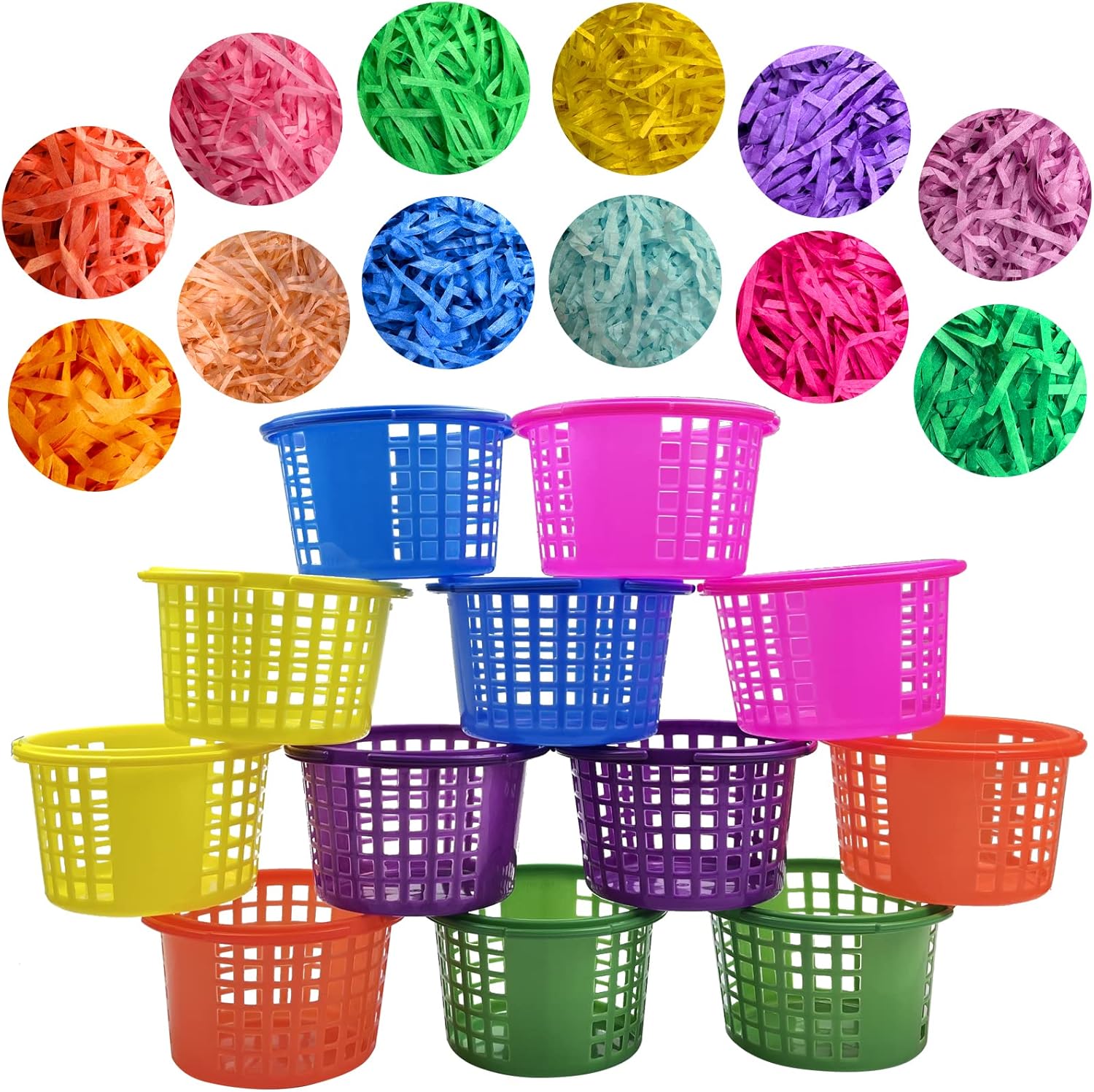 Amazon.com: Easter Baskets Bulk, 12+12PCS Plastic Easter Baskets Small ...