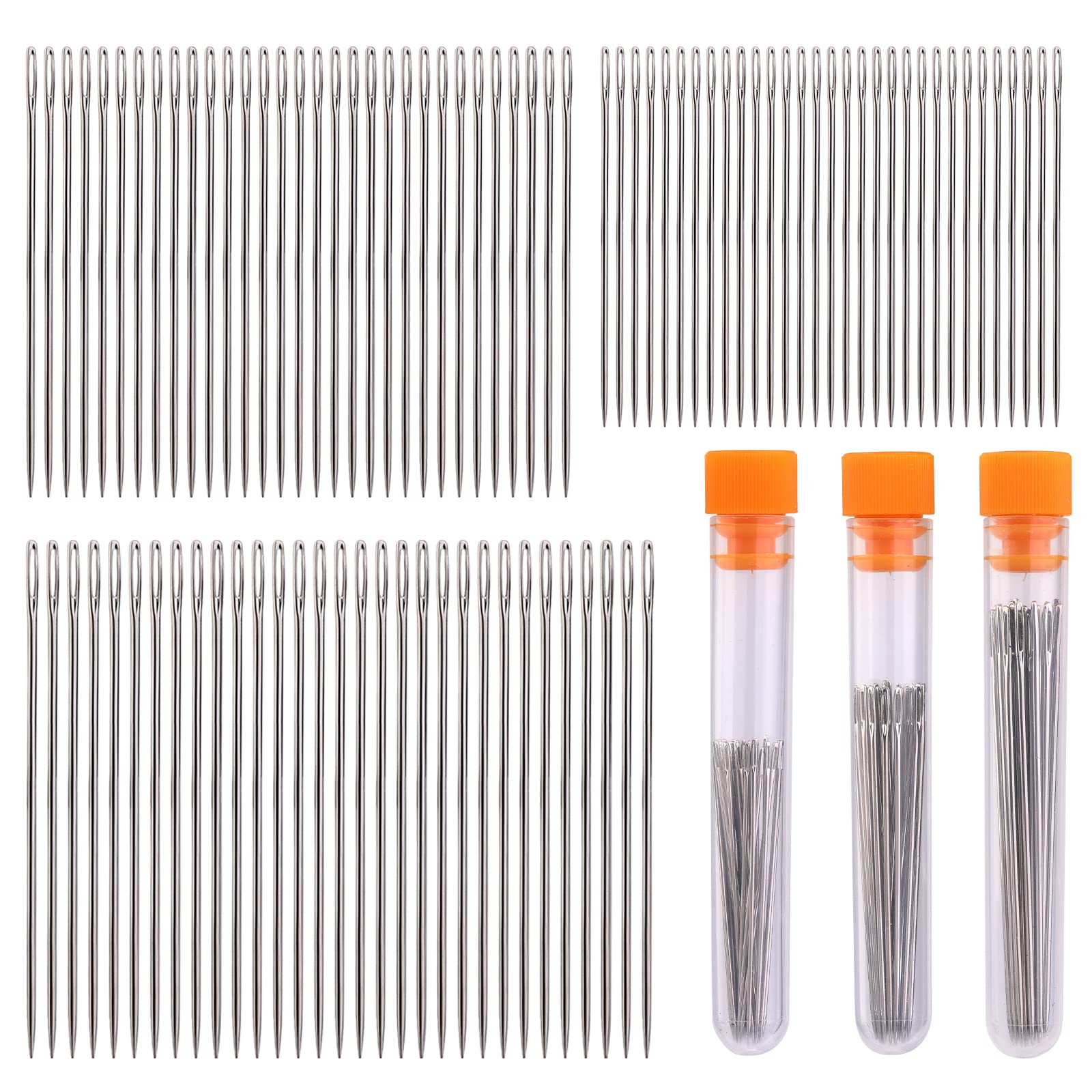 90 PCS Large Eye Sewing Needles, Hand Sewing Needles, Large Eye ...