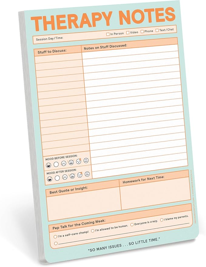 Amazon.com : Knock Knock Therapy Notes Pad: Record Stuff to Discuss in ...