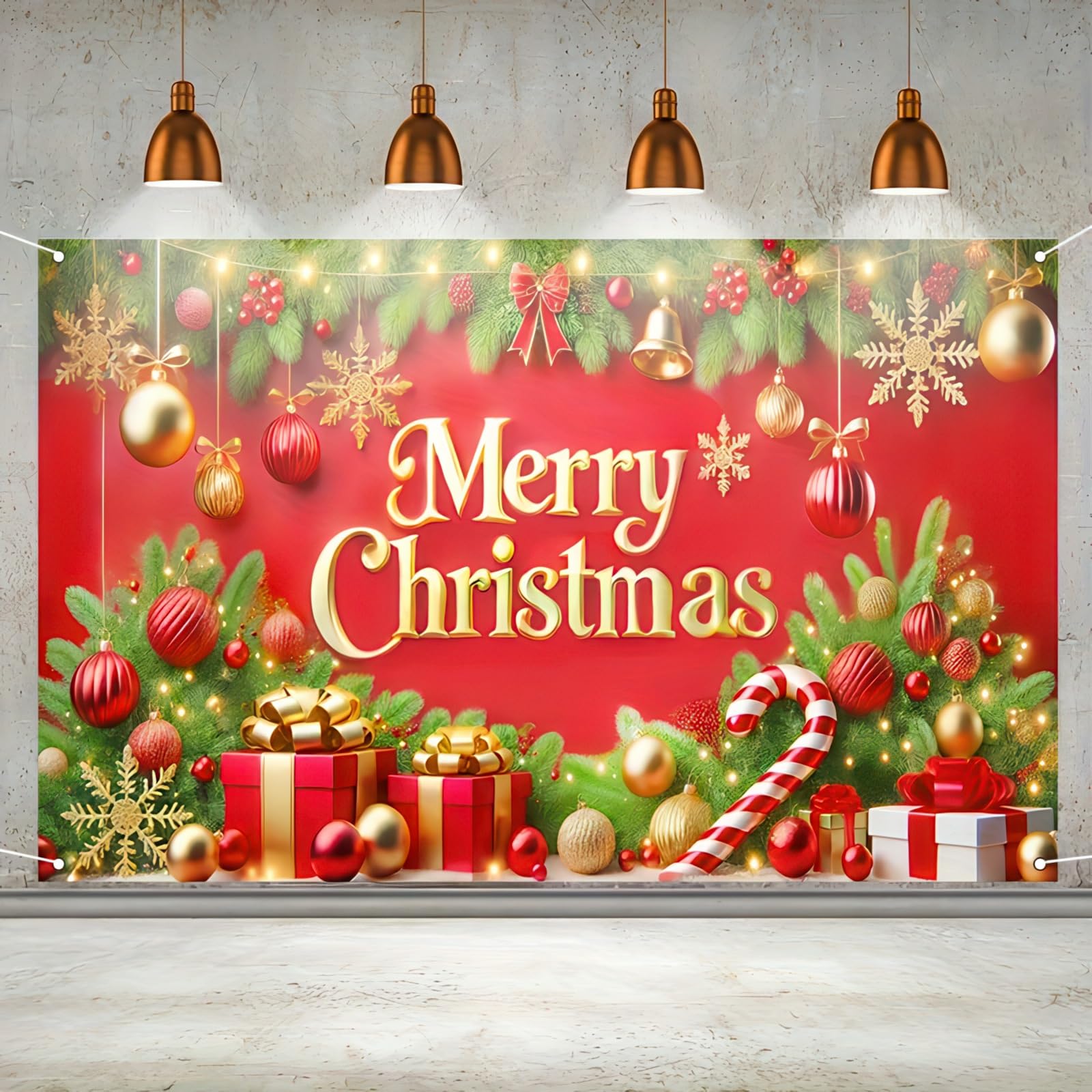 Amazon.com: Blissyard Christmas banner 71x43 Inch Merry Christmas ...