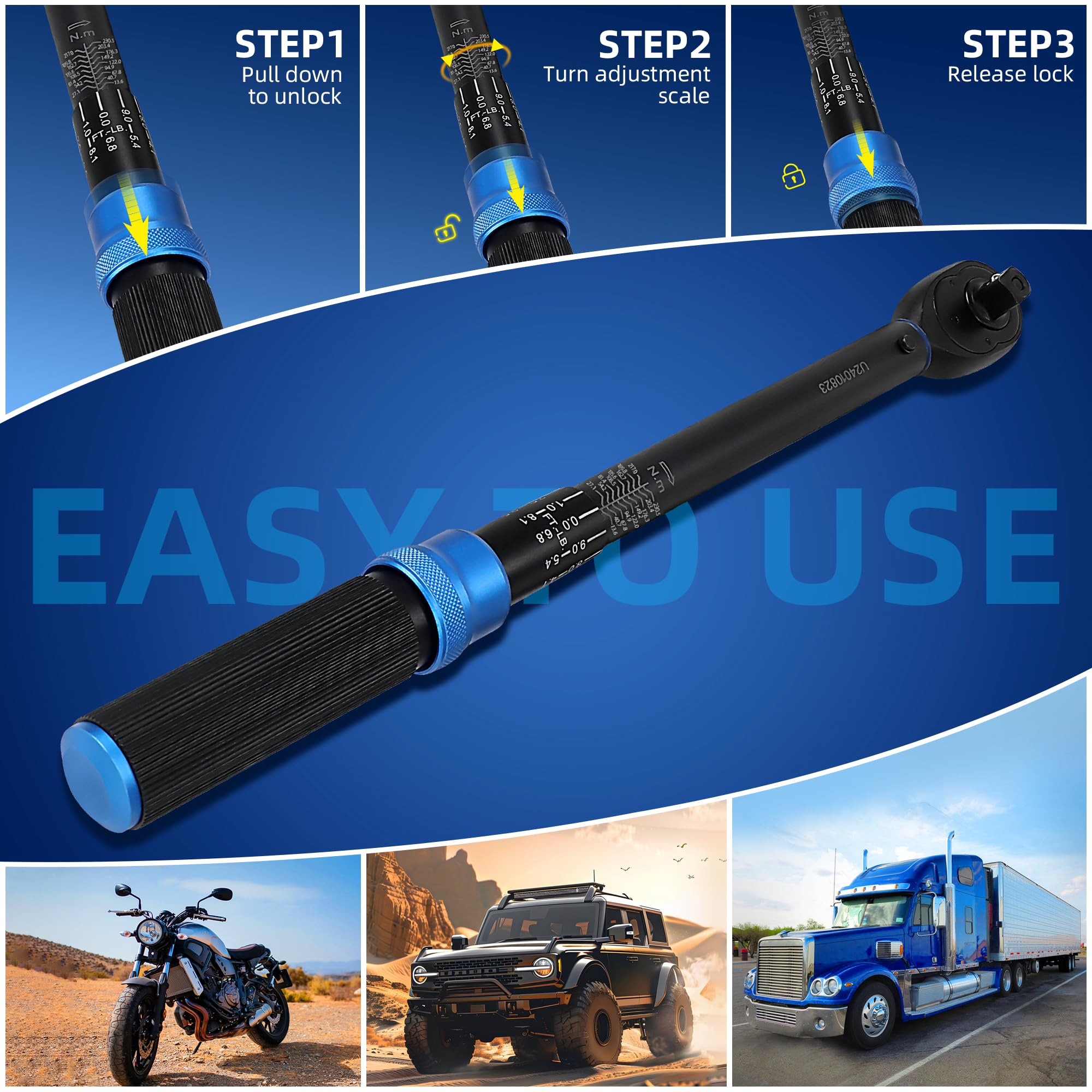 Snapklik.com : 1/2-Inch Drive Click Torque Wrench, Dual-Direction Click ...