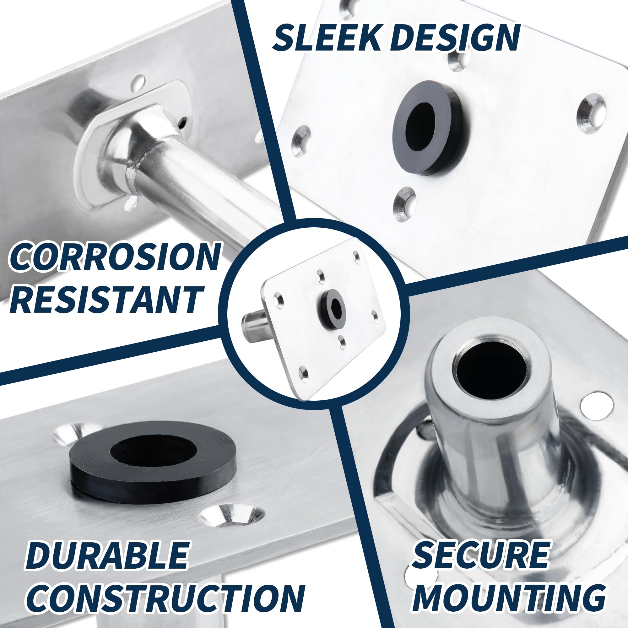 Snapklik.com : Boat Seat Base 8" X 4",Stainless Steel Jon Bass Boat ...