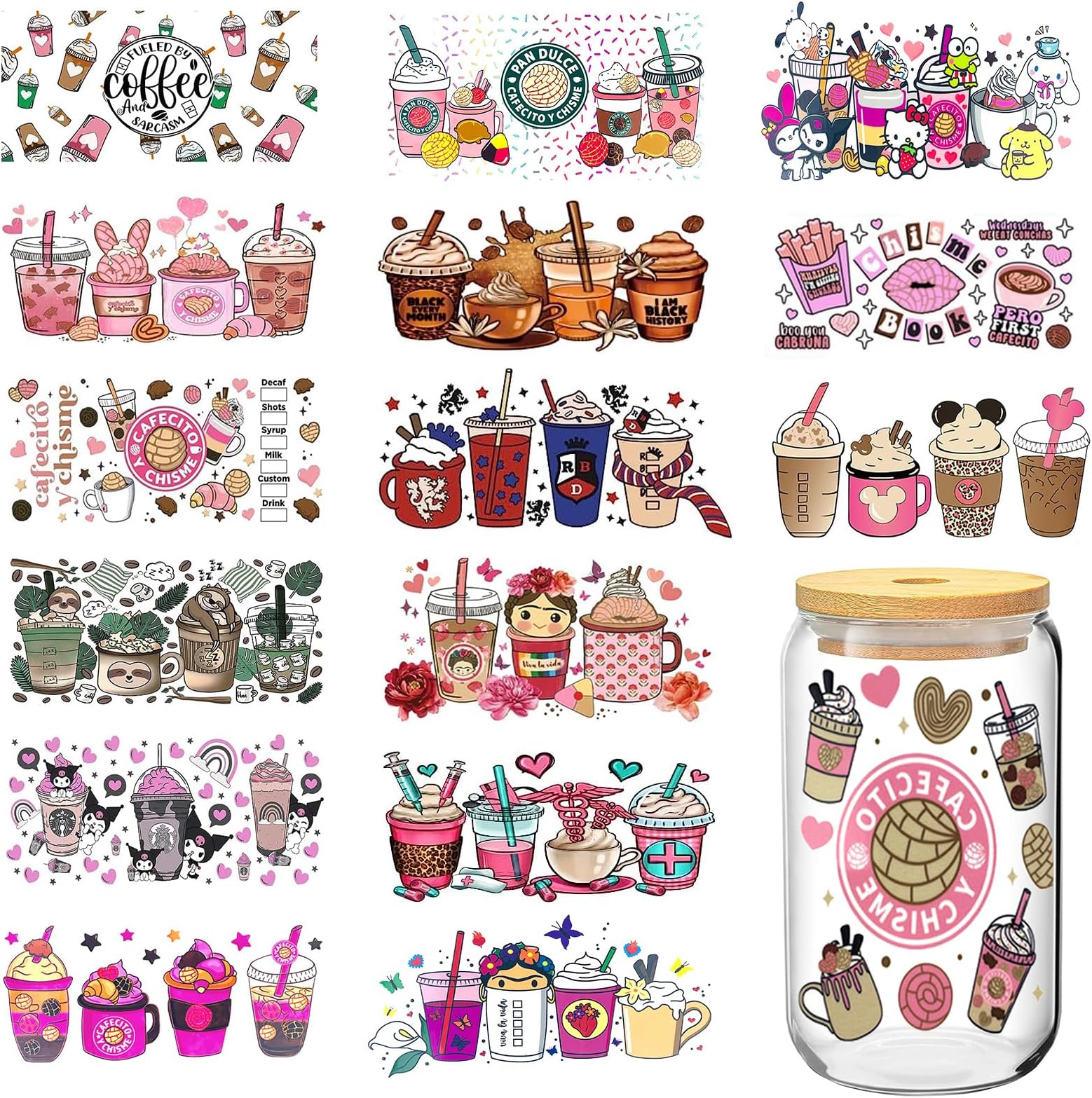 Amazon.com: ArtCentury Uv Dtf Cup Wrap,10Sheets Animal Theme Stickers ...