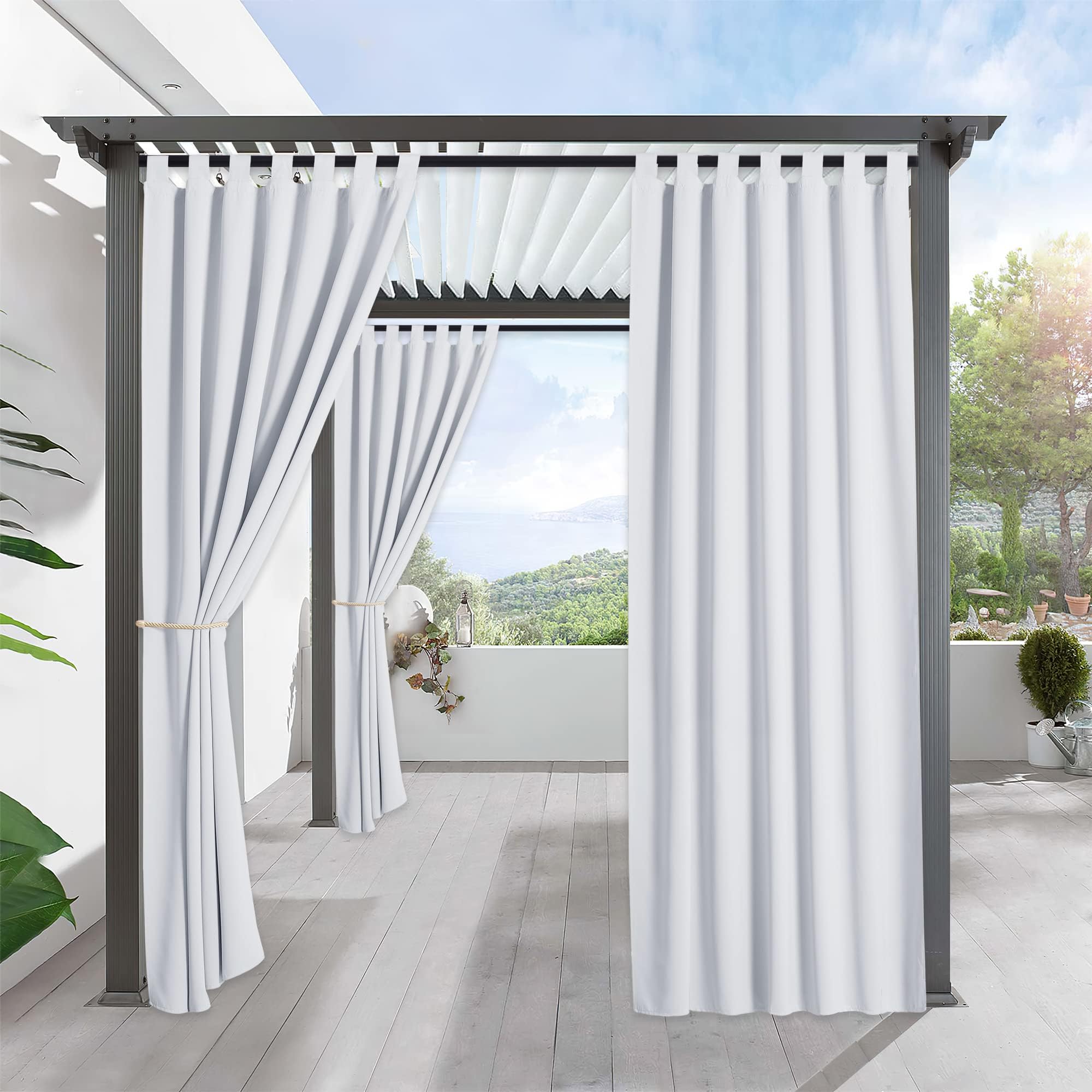 Amazon.com: PureFit Outdoor Curtains for Patio Waterproof Weatherproof ...