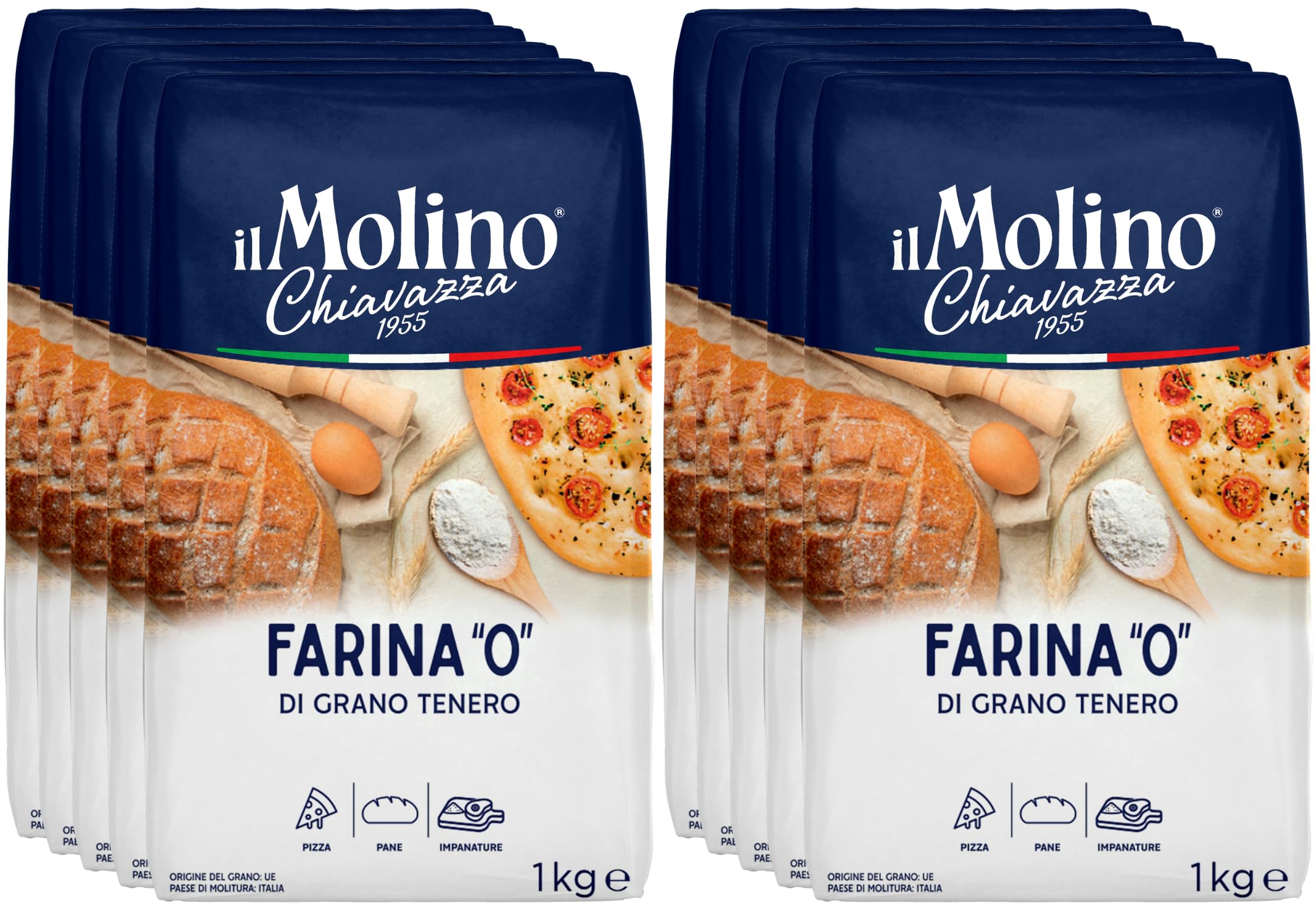 il Molino Chiavazza Type '0' Soft Wheat Flour 1kg - Pack of 10 ...